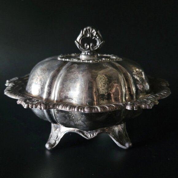 Unbranded | Dining | Vintage Ornate Silverplate Over Copper Footed And ...